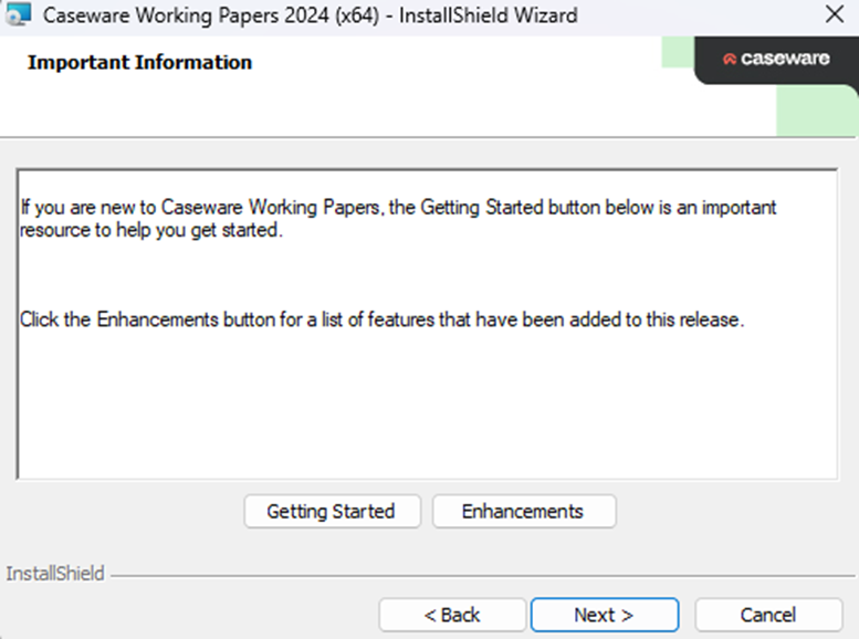 Installation of Caseware Working Papers