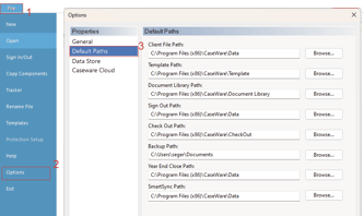 Choosing the default location for new files